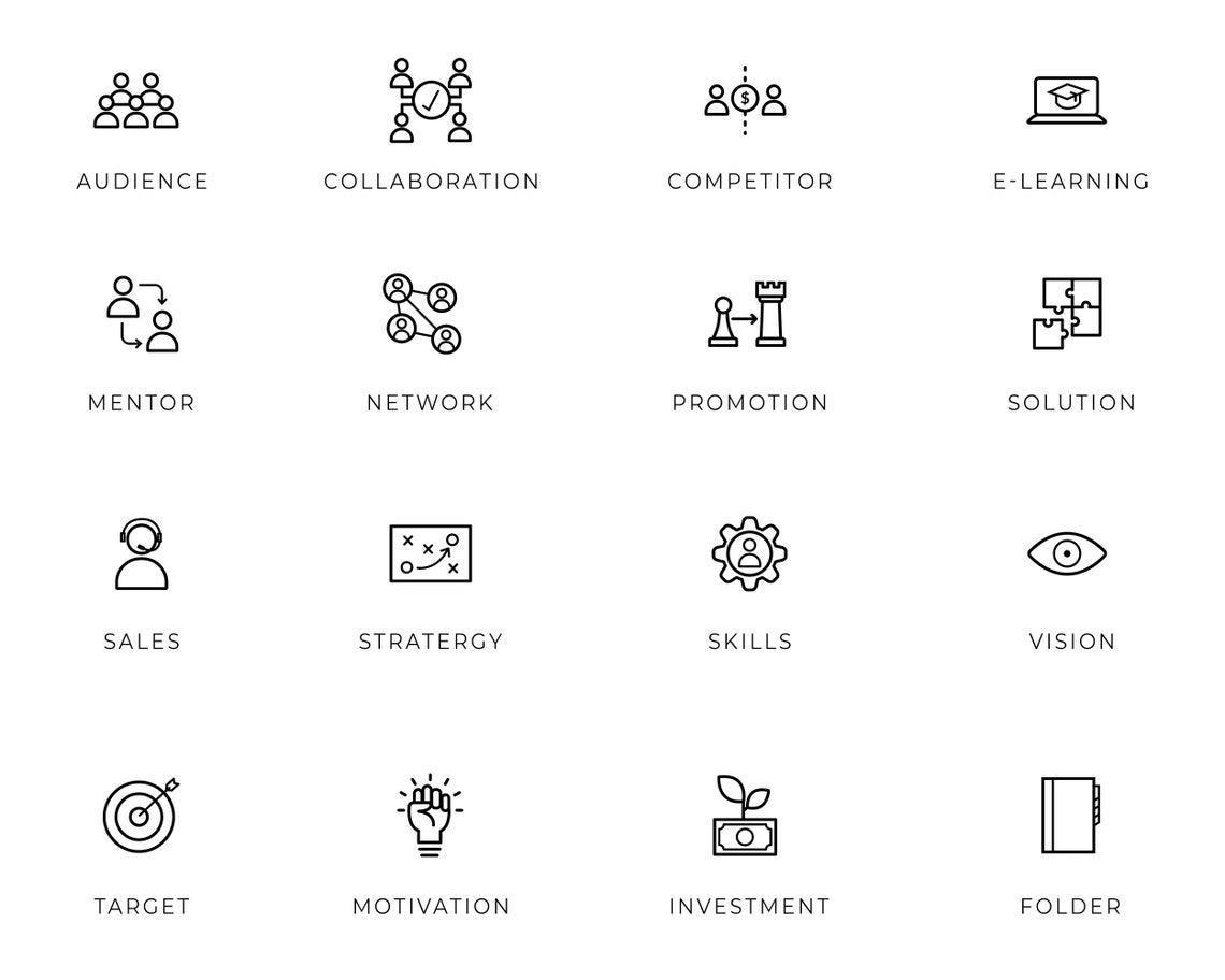 Business Icon Pack / 200+ Corporate Icons / Management Icons / Modern ...