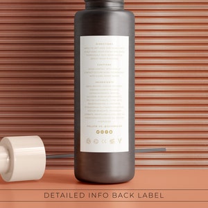 Shampoo Bottle Label Template / Modern Pump Bottle Labels / Cosmetic ...