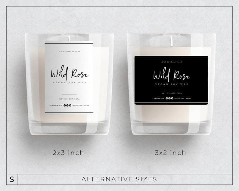 Simple Candle Label Template / Editable Candle Labels / - Etsy