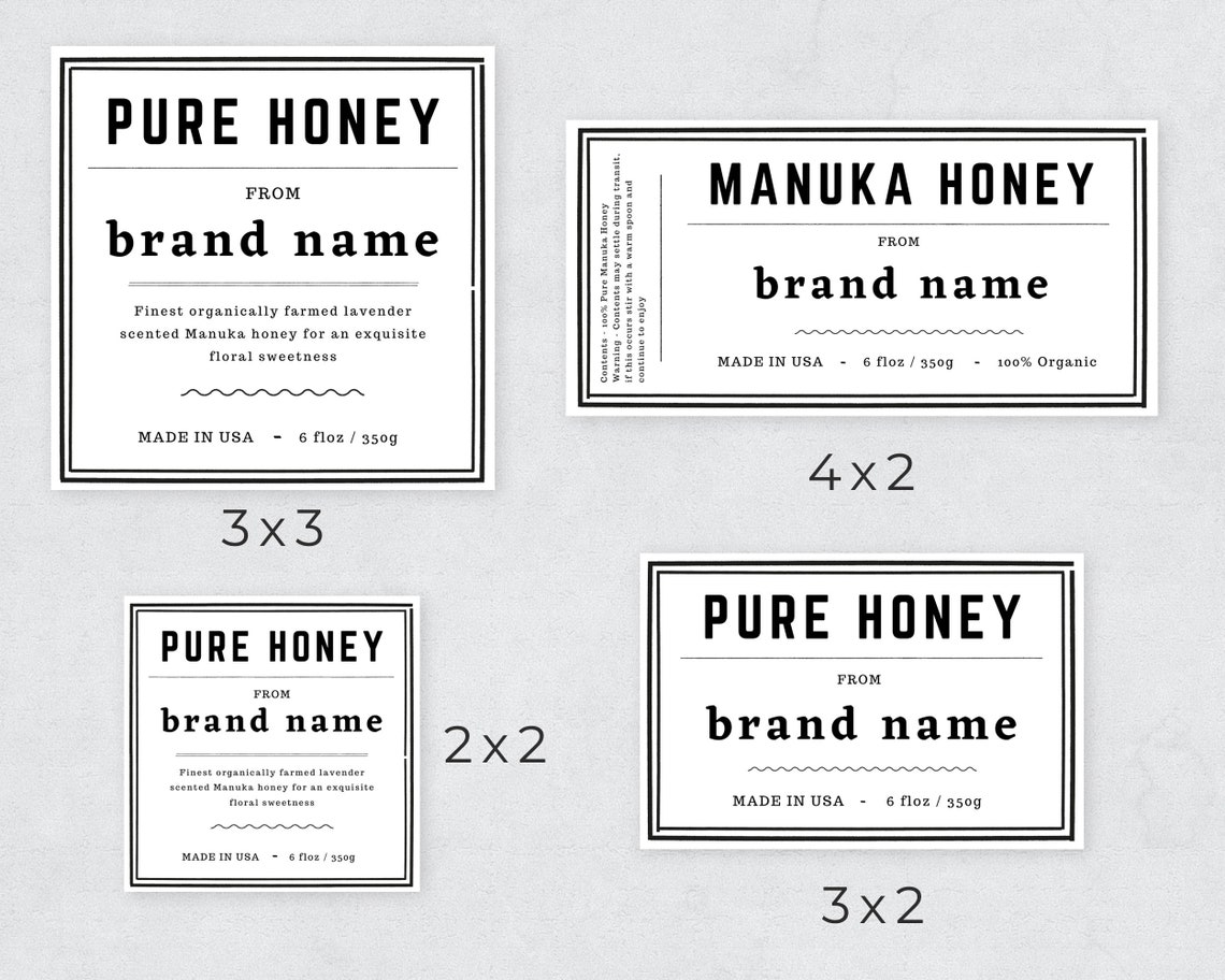 Vintage Jar Label Template / Traditional Label Template / Food - Etsy