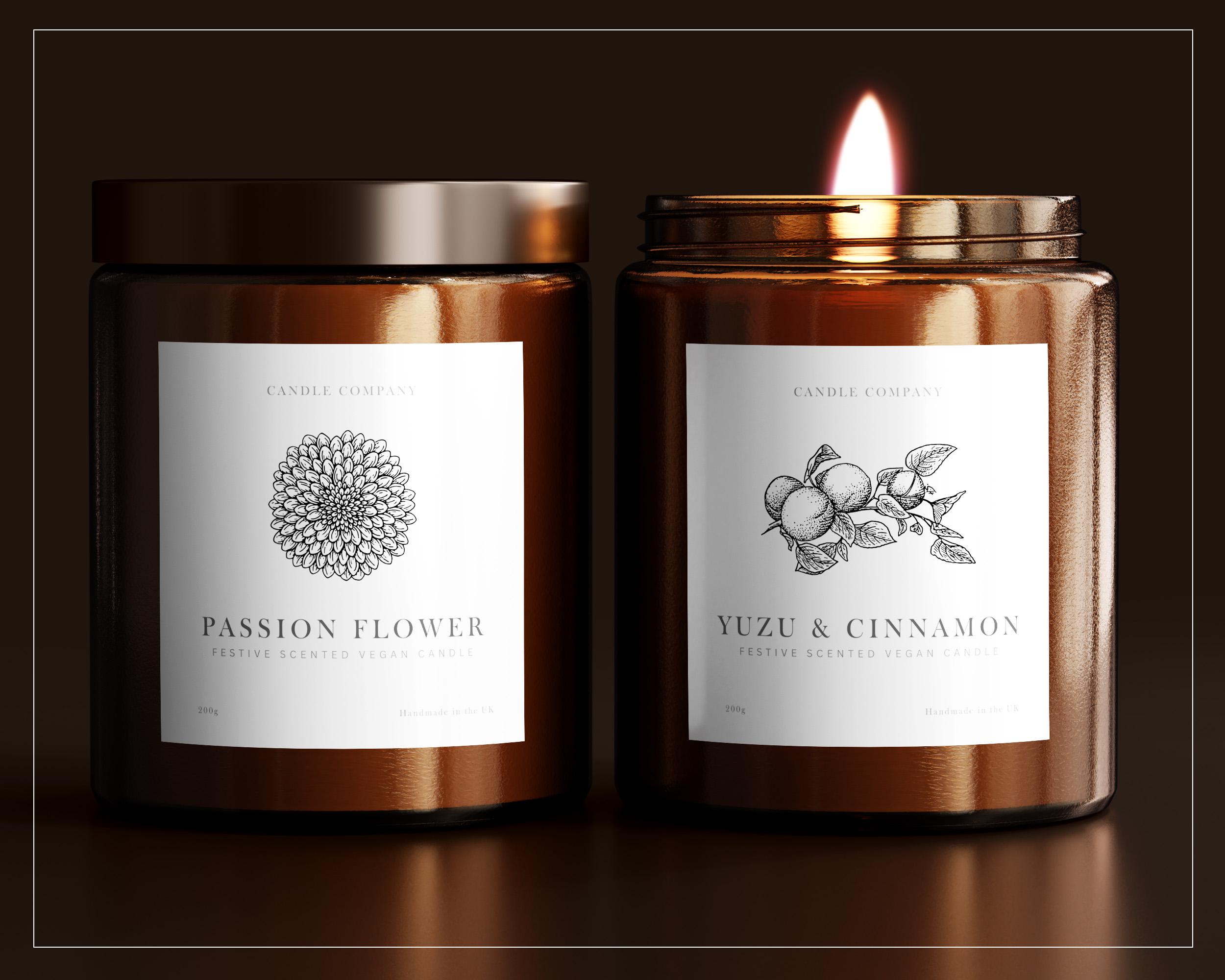 Elegant Candle Label Template / Minimalist Candle Labels / Illustrated ...