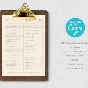 Editable Rustic Menu Template / Traditional Style Price List Templates ...