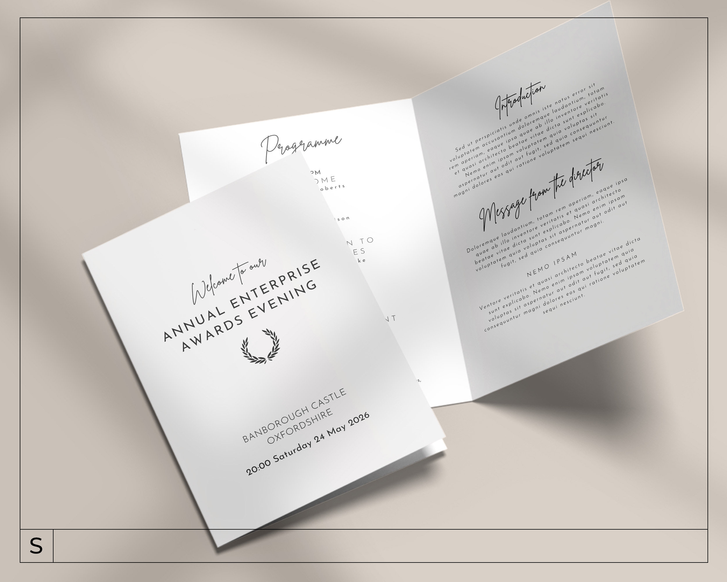 Awards Evening Template, A4 Folded Booklet Template, Customisable ...