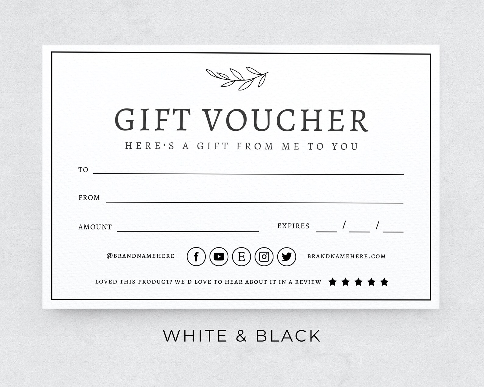 Elegant Gift Card Template / Editable Gift Voucher Template / - Etsy