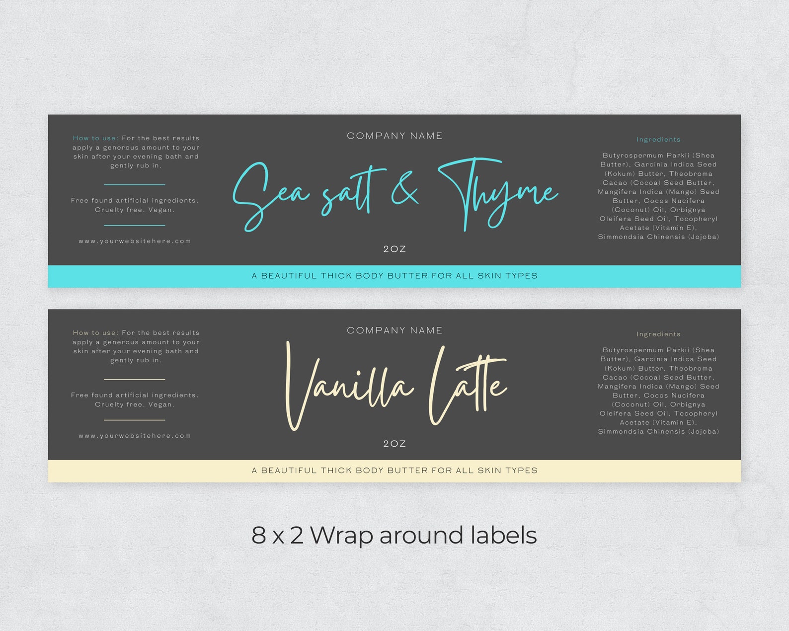 Black Beauty Product Label Template / Editable Wrap Around Label ...