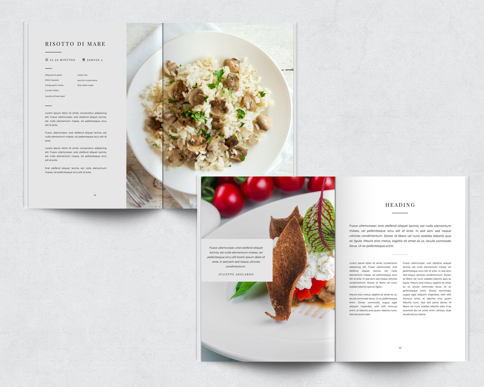 Minimalist Recipe E-book Template / Editable Modern Magazine Template ...