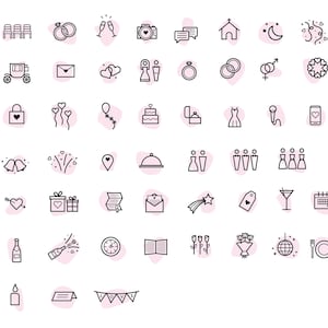 150 Gold Wedding Icons // Gold & Black Icons // Gold Foil Icons ...