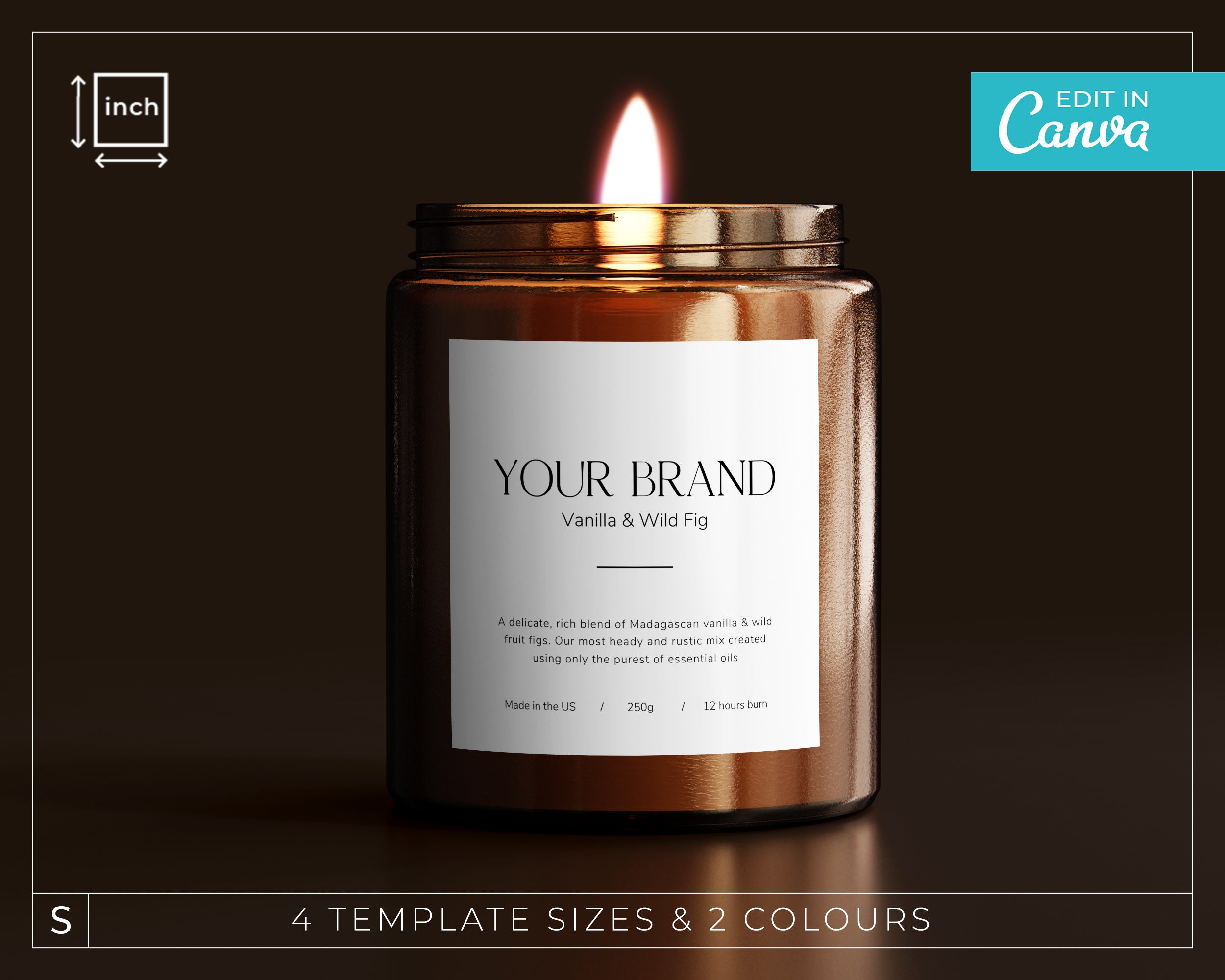 Minimal Candle Label Template / Simple Editable Candle Labels - Etsy