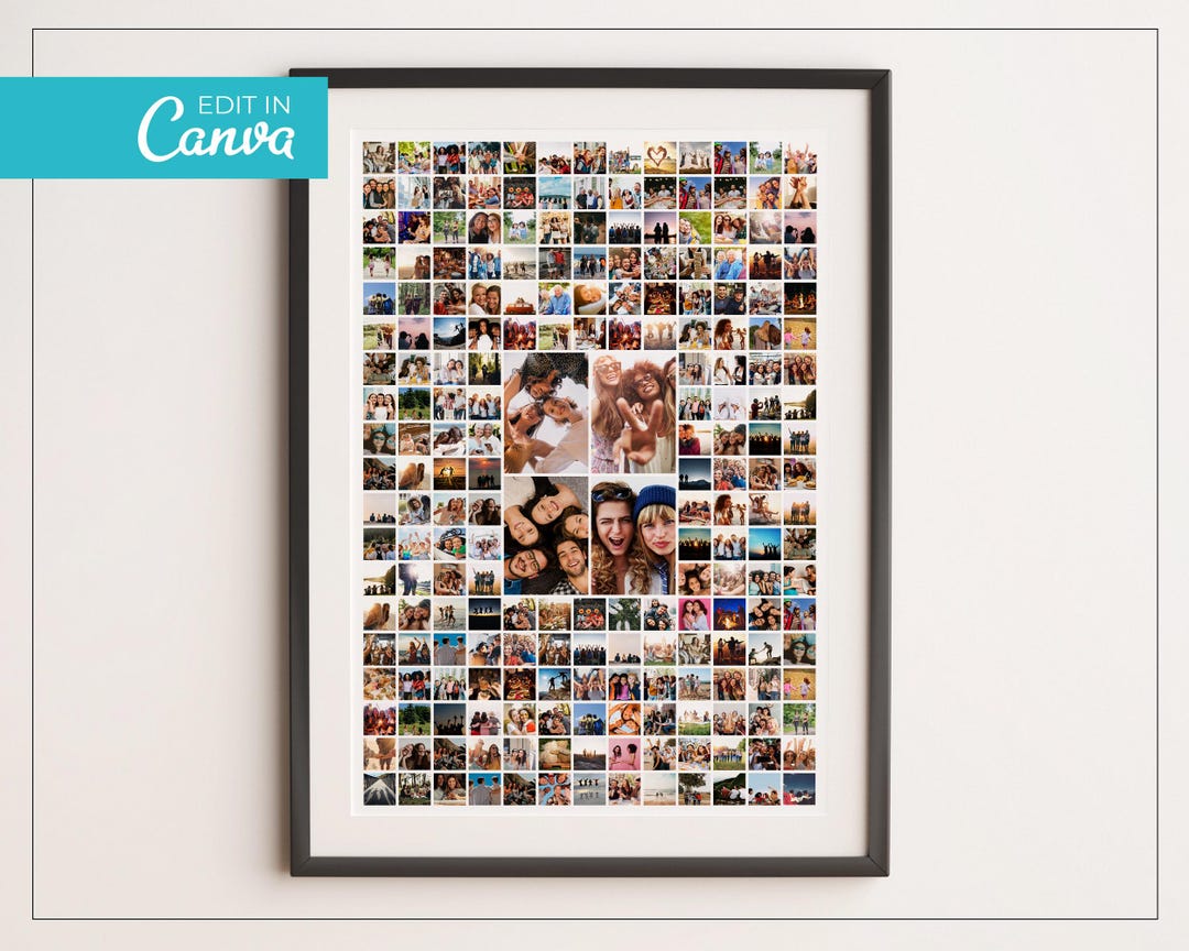 Massive 200+ Photo Collage Template With 4 Focal Photos / Editable ...