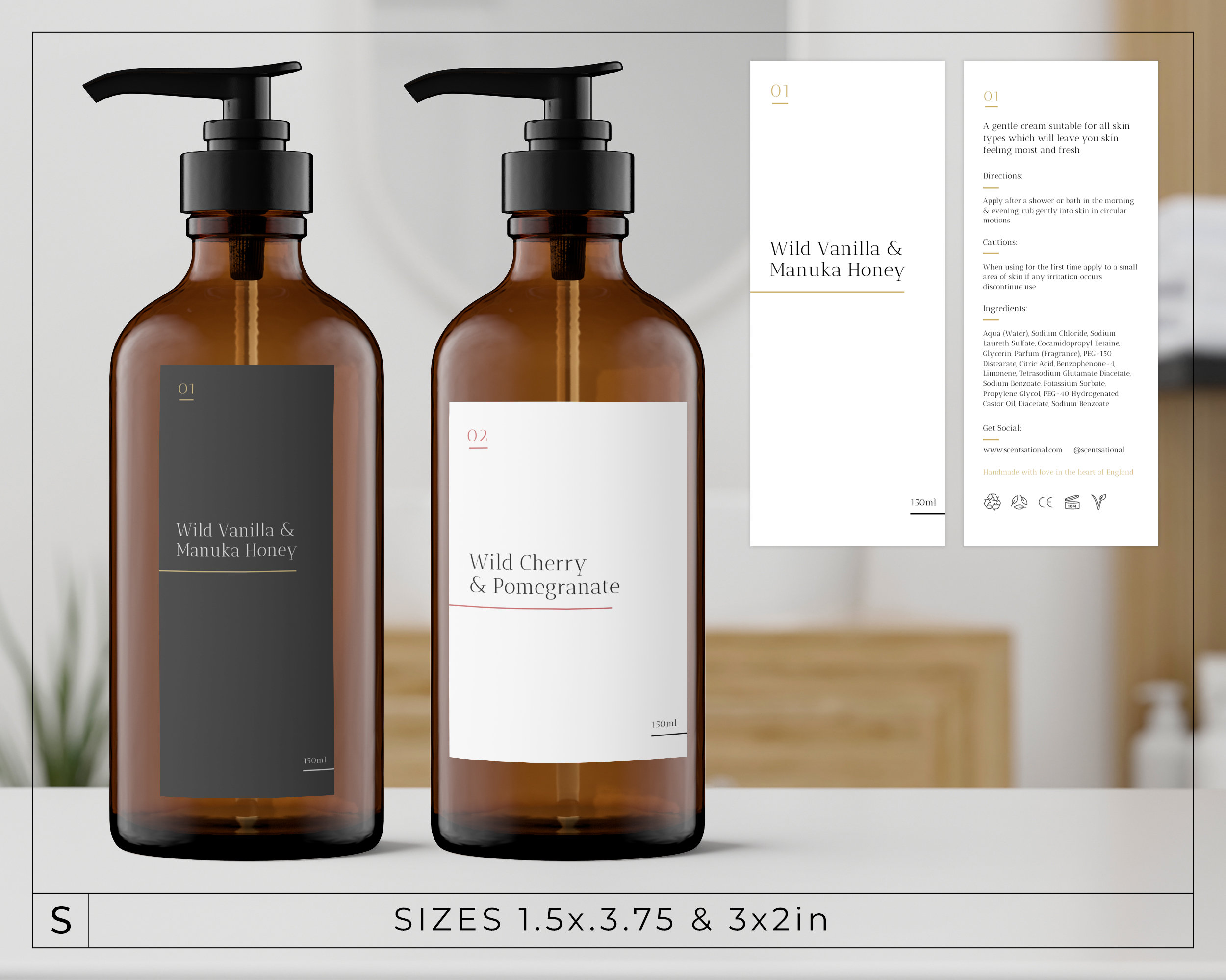 Gold Comestic Bottle Label Template / Miniamalist Hand Lotion Label ...
