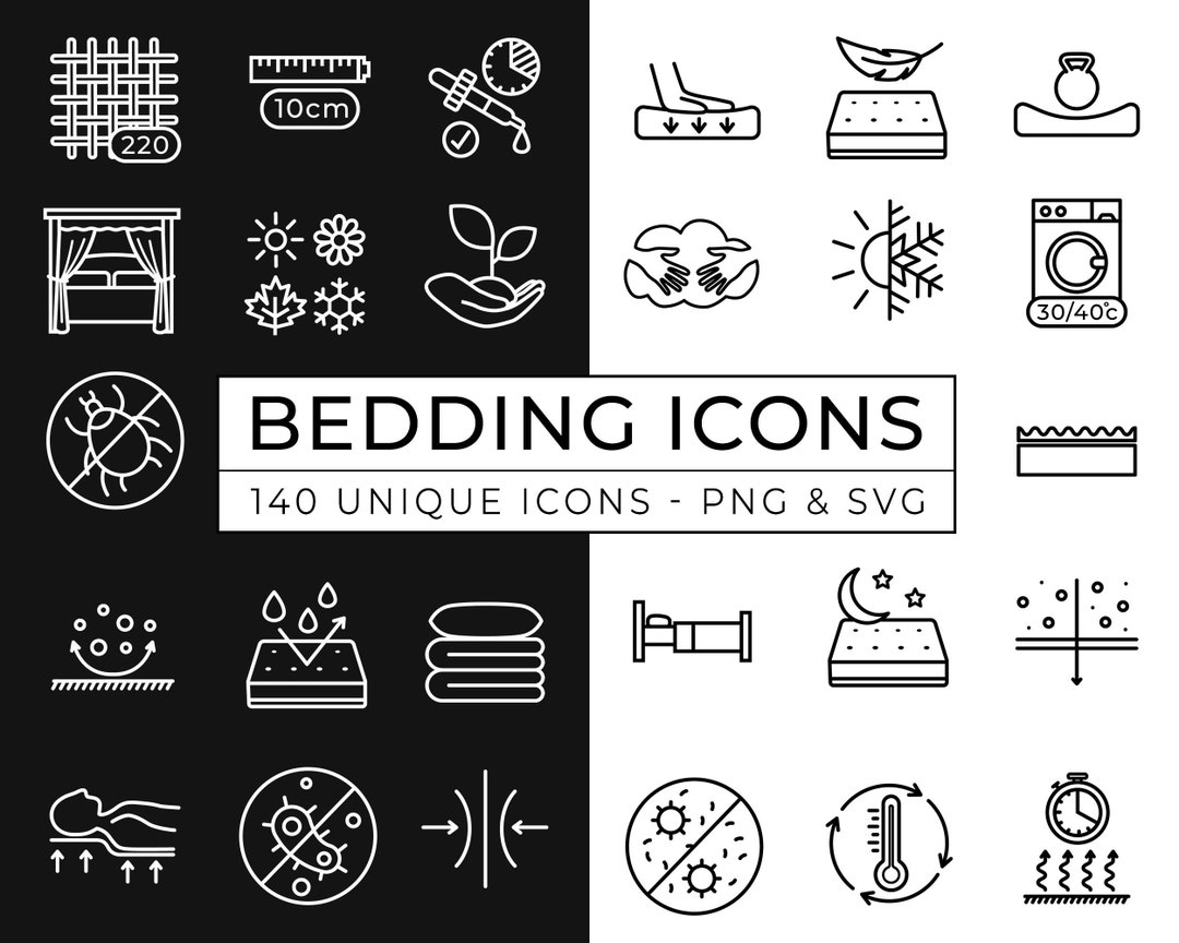 Bedding Icons / Linen Icons / Fabric Icon / Bedsheet / Pillow Bedding ...