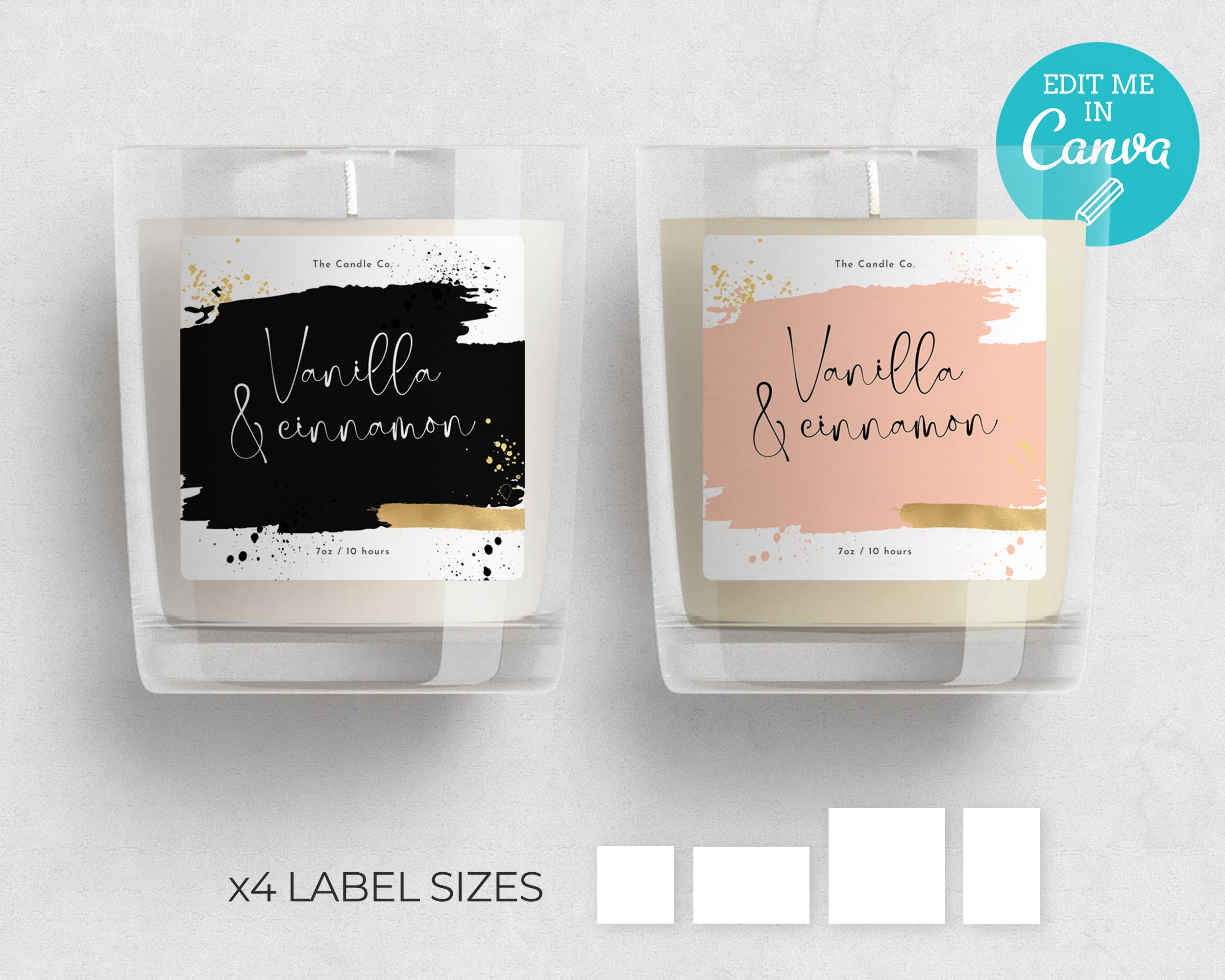 Candle Label Template / Editable Candle Labels / Minimalist - Etsy