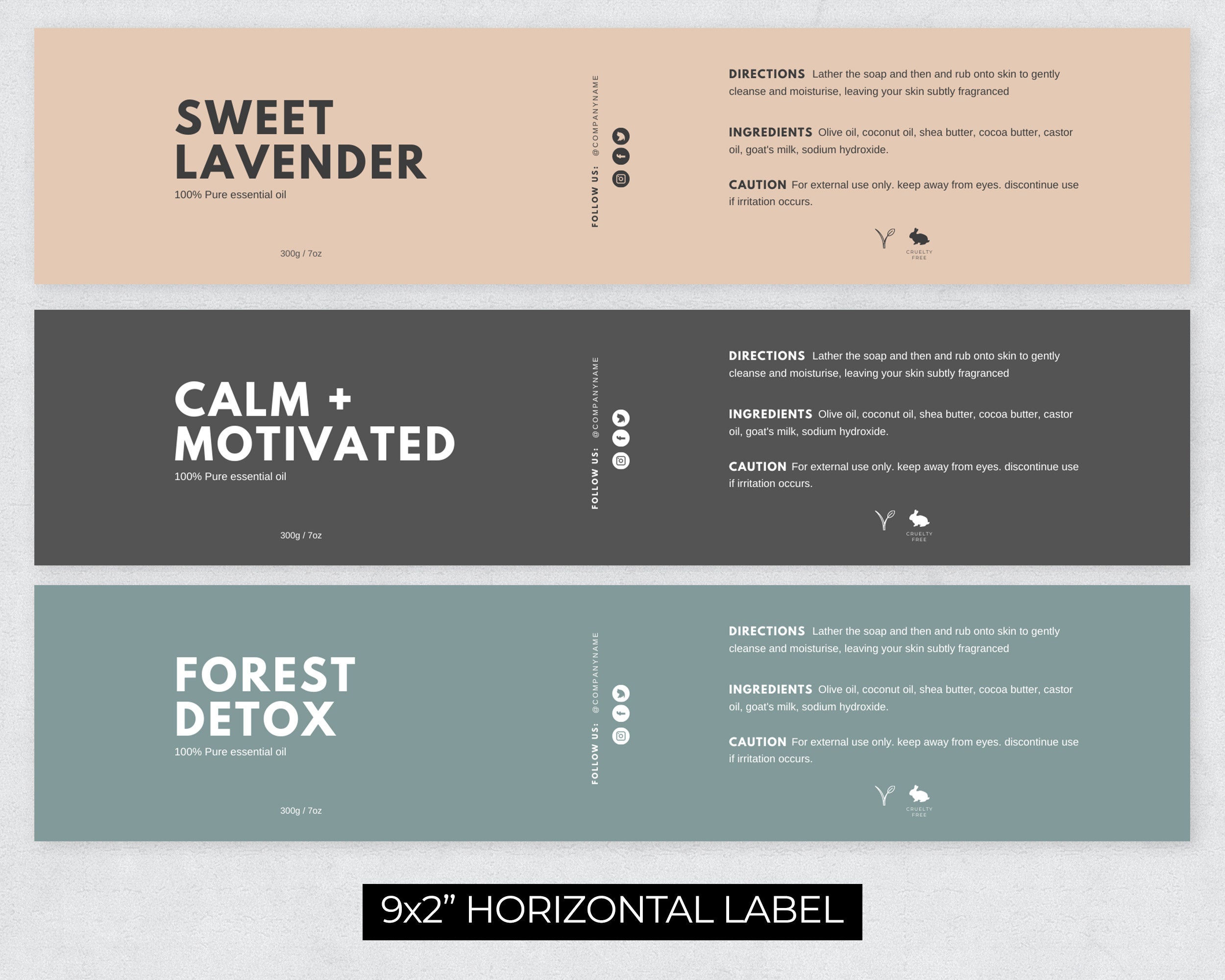 Big & Bold Soap Label Template / Editable Soap Wrap Around | Etsy