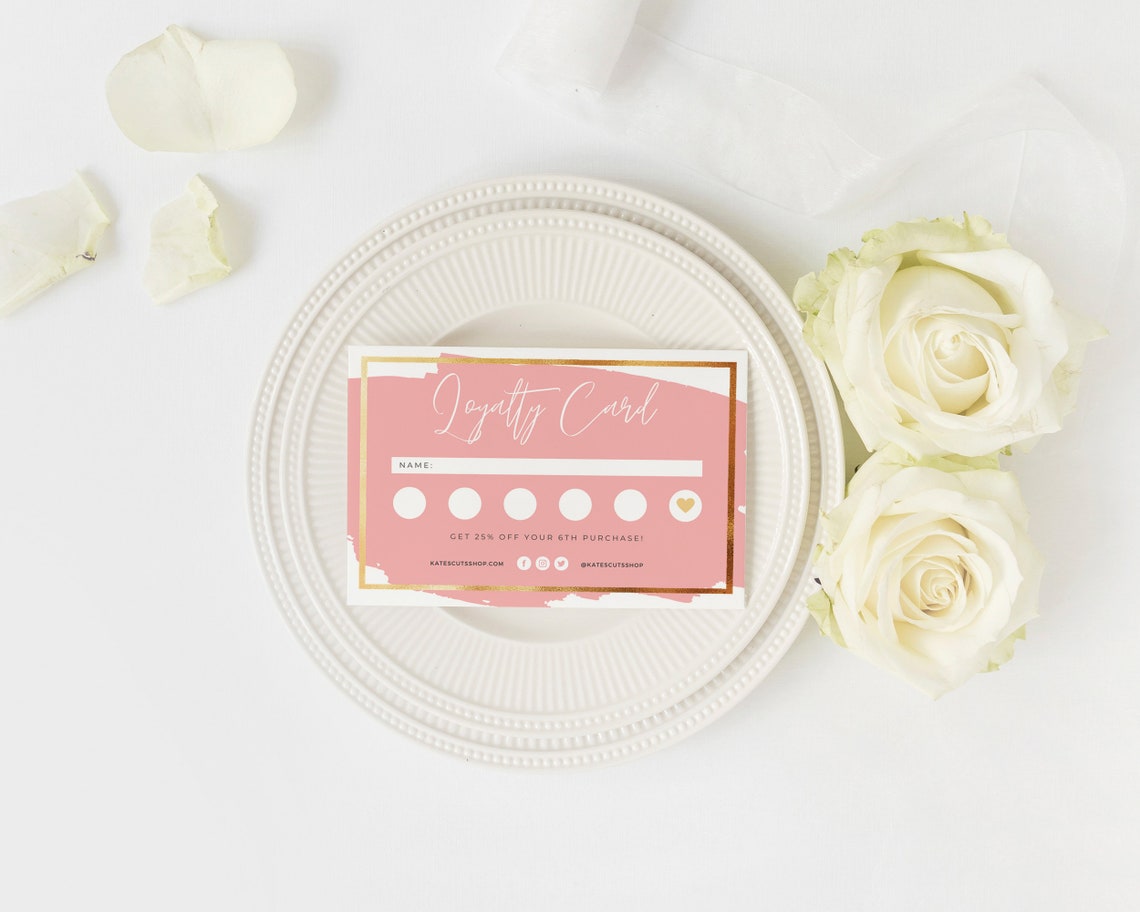 Gold Loyalty Card Template / Editable Rewards Card / - Etsy