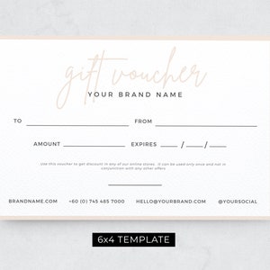 Stylish Gift Card Template / Editable Gift Voucher Template / Printable ...
