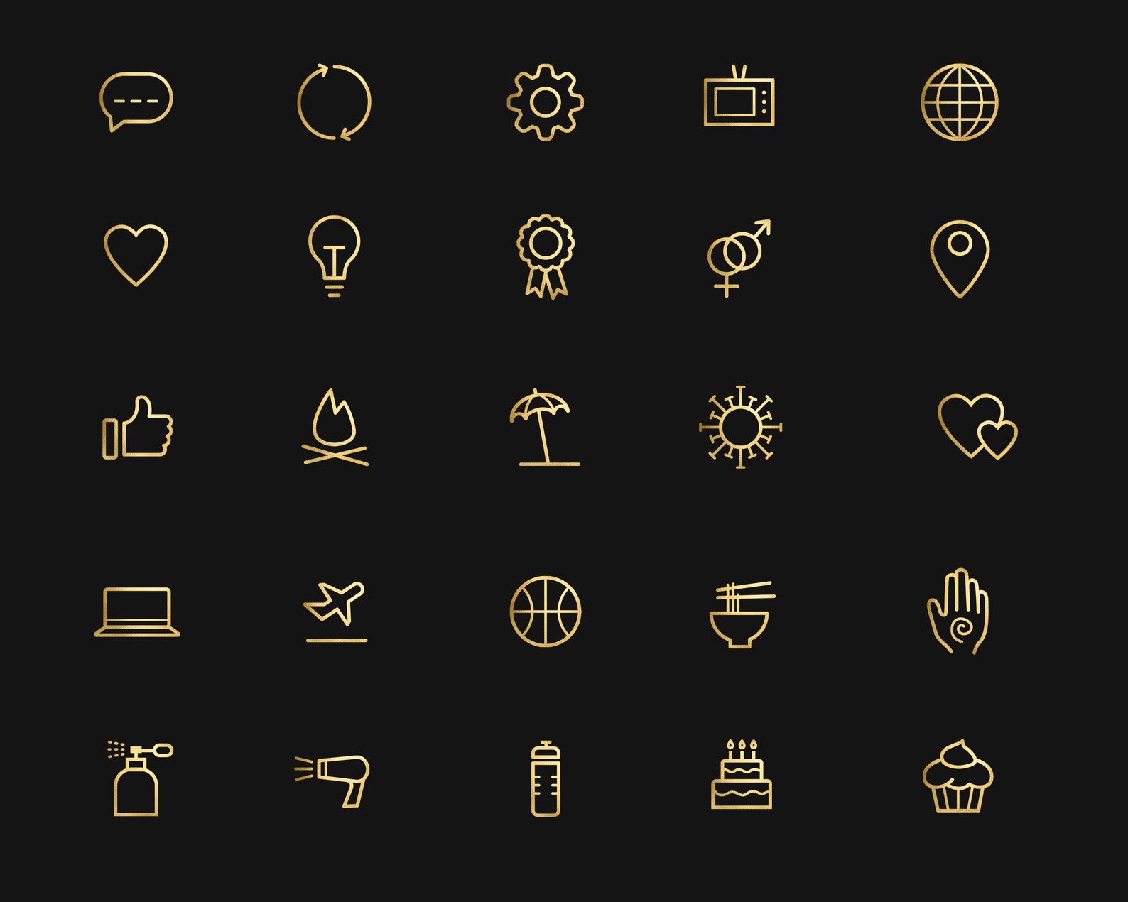 800 Gold Icons // Gold Foil Icons // Website Icons // Blog | Etsy