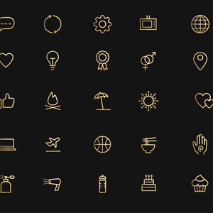 800 Gold Icons // Gold Foil Icons // Website Icons // Blog Icons ...