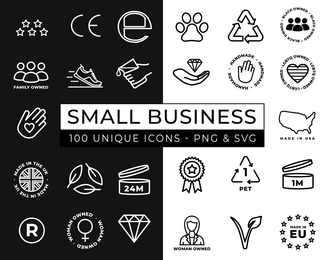 Craft Business Icons / Handmade Business Icons / Packaging Label Icons ...
