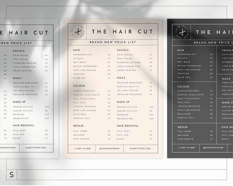 Modern Price List Template / Editable Price List Template / - Etsy