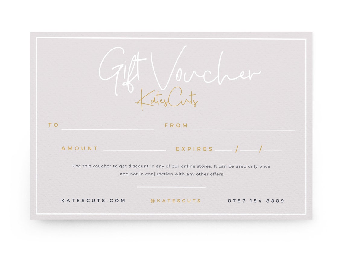 Modern Voucher Template / Editable Gift Certificate Template / - Etsy