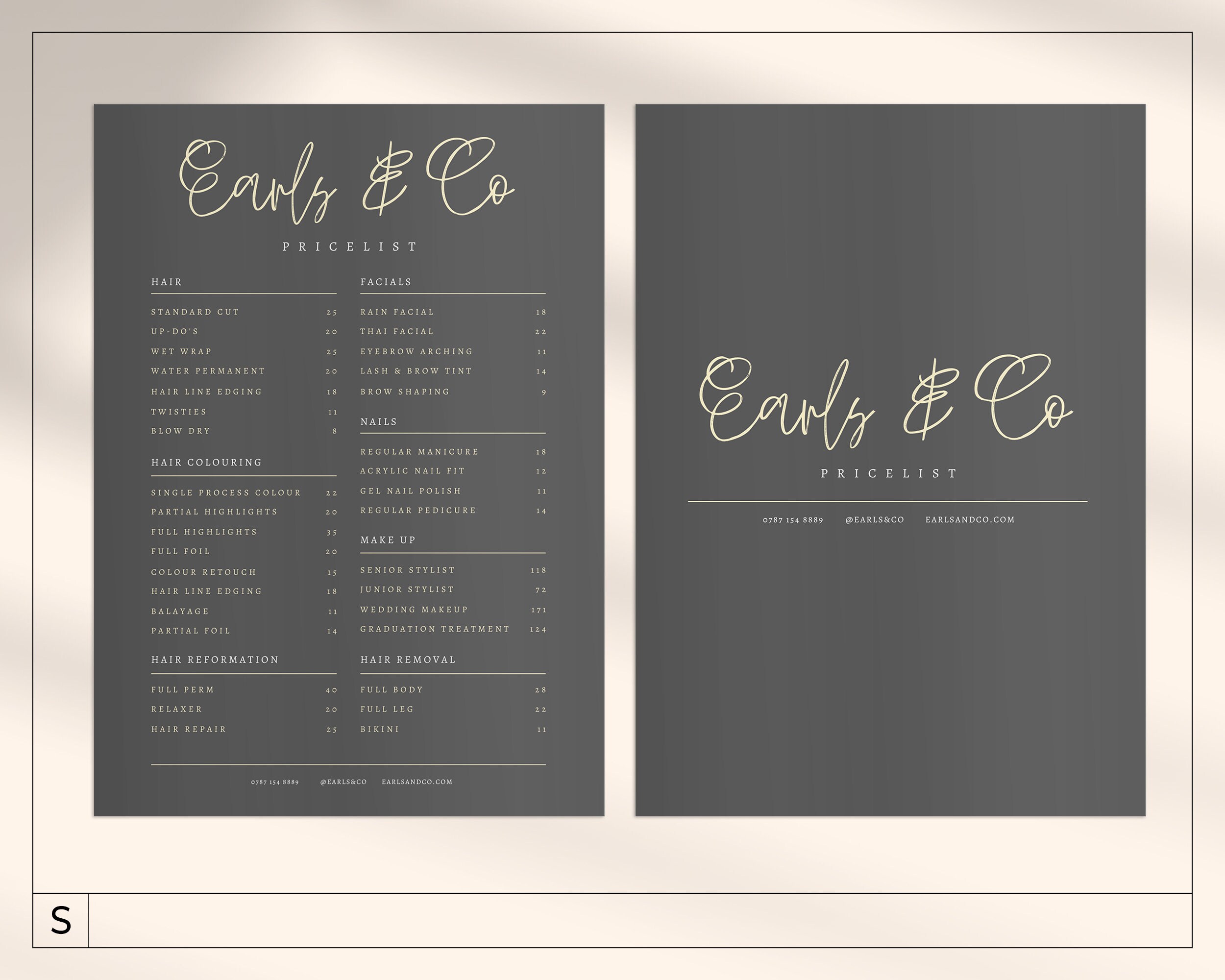 Minimalist Price List Template / Modern Price List Double - Etsy