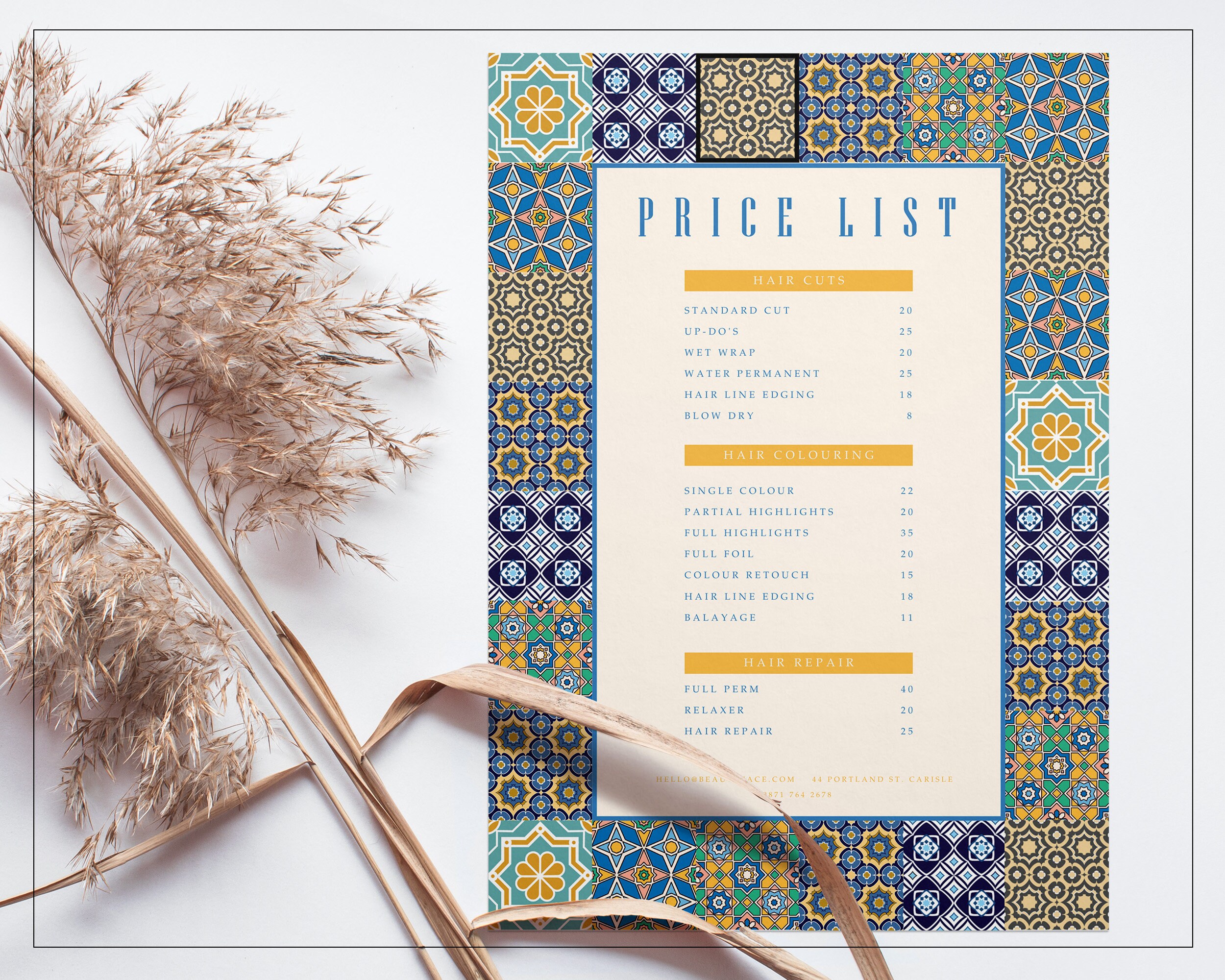 Moroccan Price List Template / Arabic Price List Template ...
