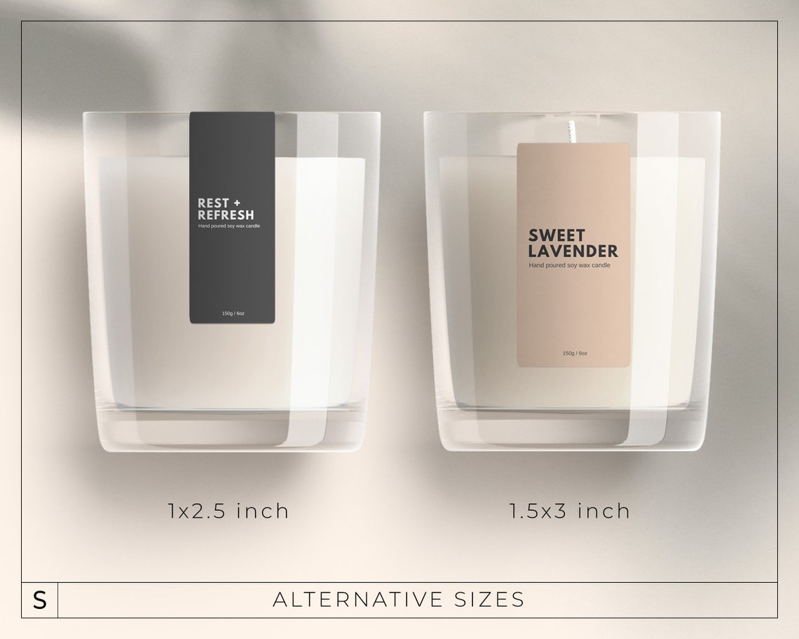 Big & Bold Thin Candle Label Template / Editable Candle Labels ...