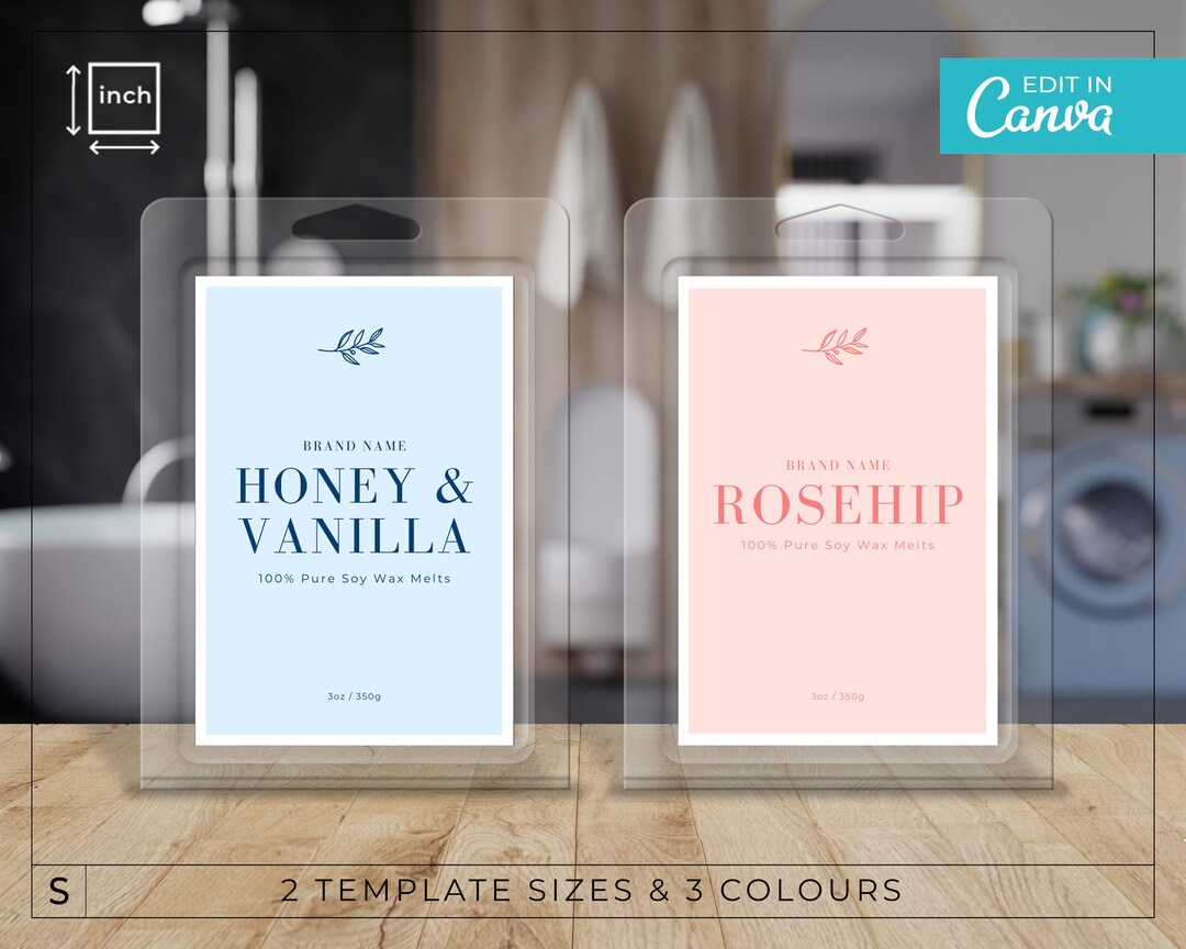 Modern Wax Melts Label Template / Editable Wax Melts Labels / Colourful ...