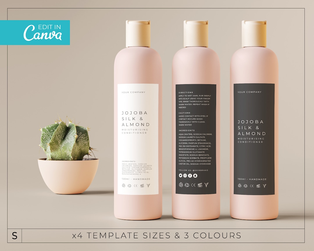 Shampoo Bottle Label Template / Minimalist Pump Bottle Labels ...