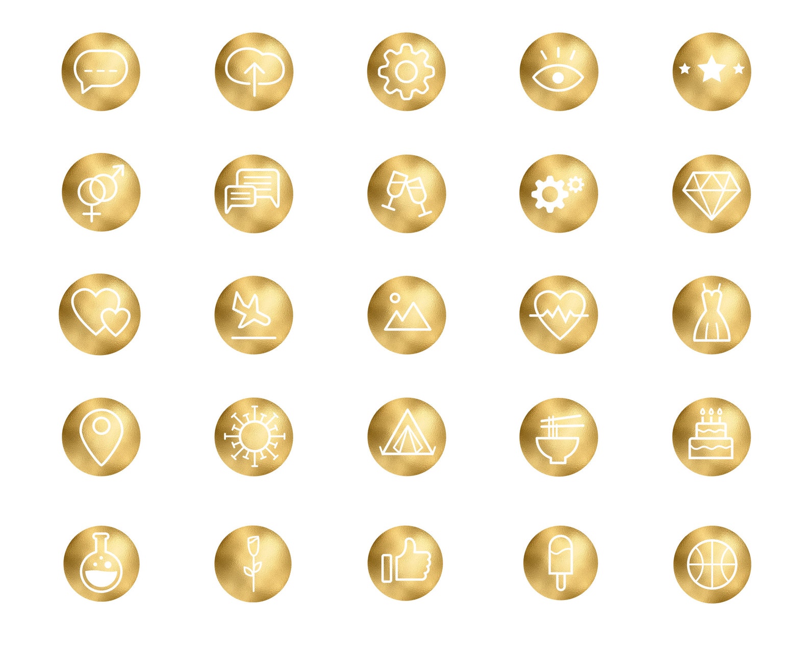 800 Gold Icons // Gold Foil Icons // Website Icons // Blog | Etsy