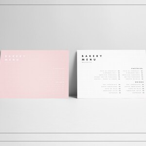 Minimalist Bakery Menu Template / Editable Restaurant Menu / Simple ...