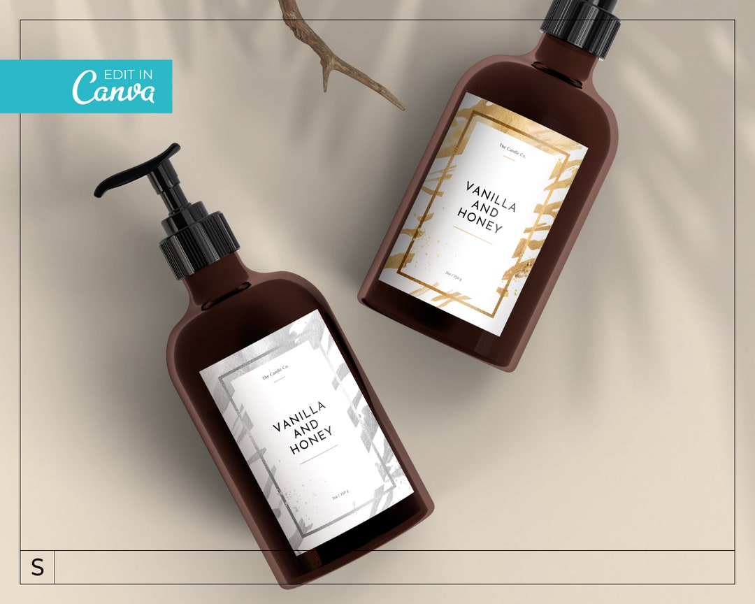 Gold Comestic Bottle Label Template / Modern Hand Lotion Label Template ...