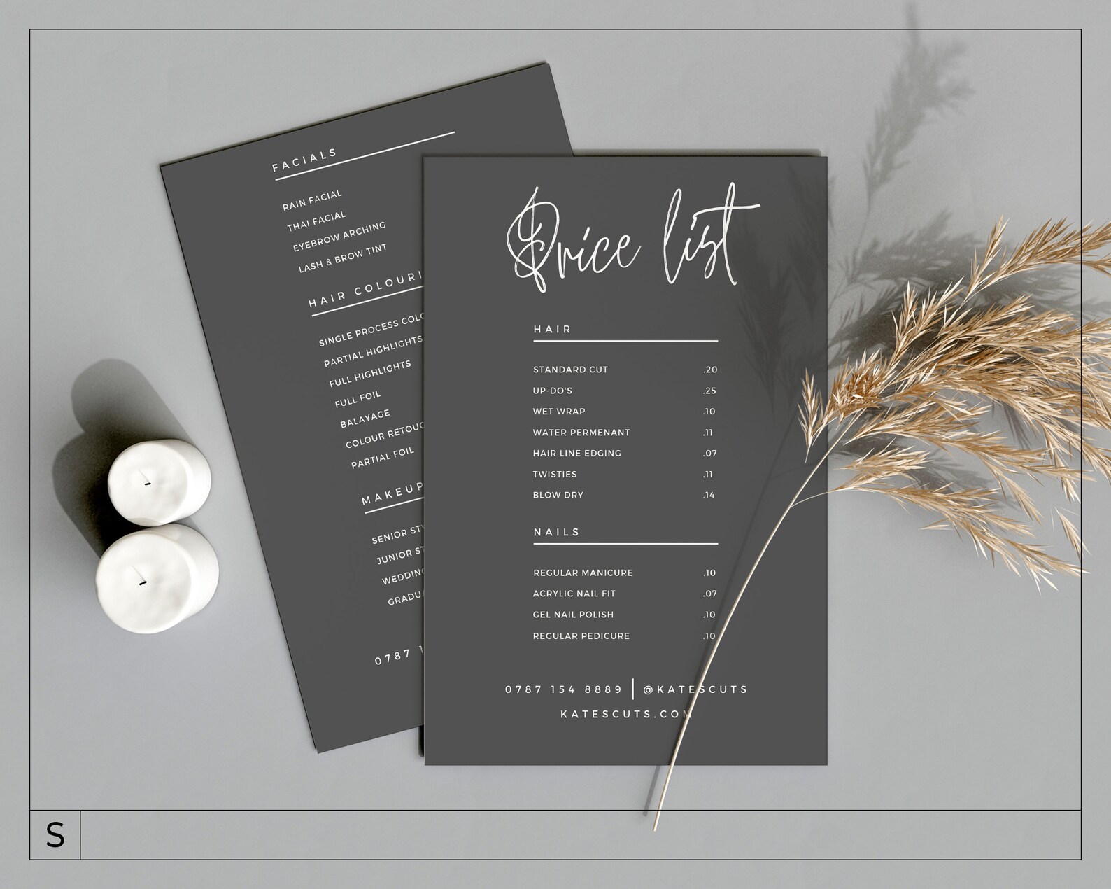 Minimalist Editable Price List Template / Modern Price List - Etsy