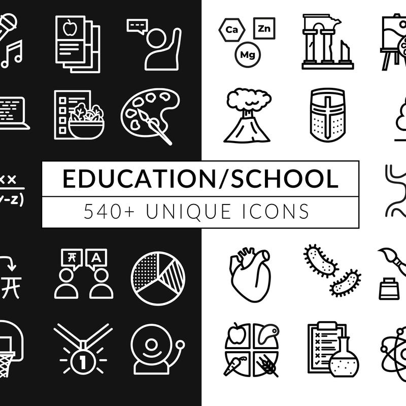Education Icons Set - Etsy