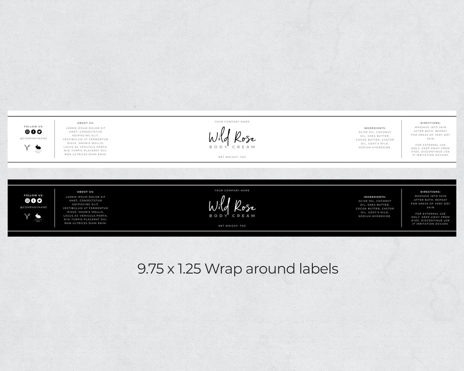 Editable Wrap Around Label Template / Body Product Label Template ...