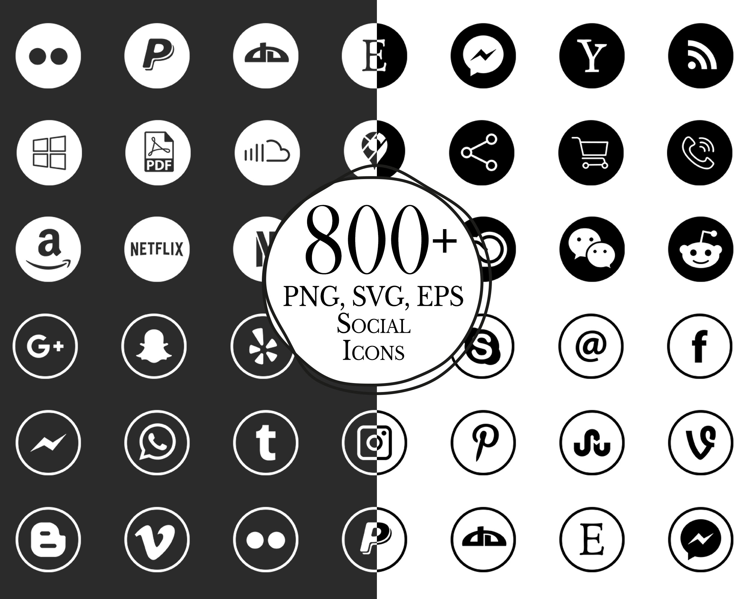 Social Media Icons Vector Png