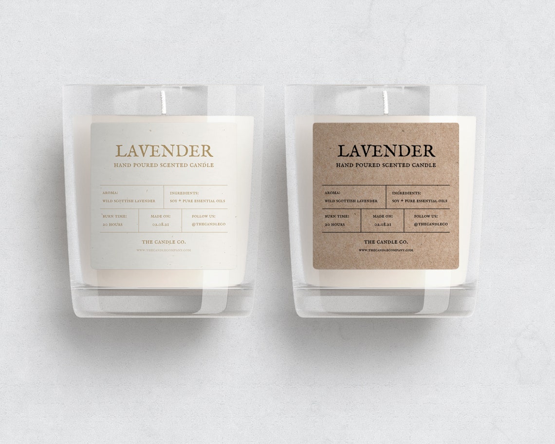 Vintage Candle Label Template / Editable Rustic Candle | Etsy
