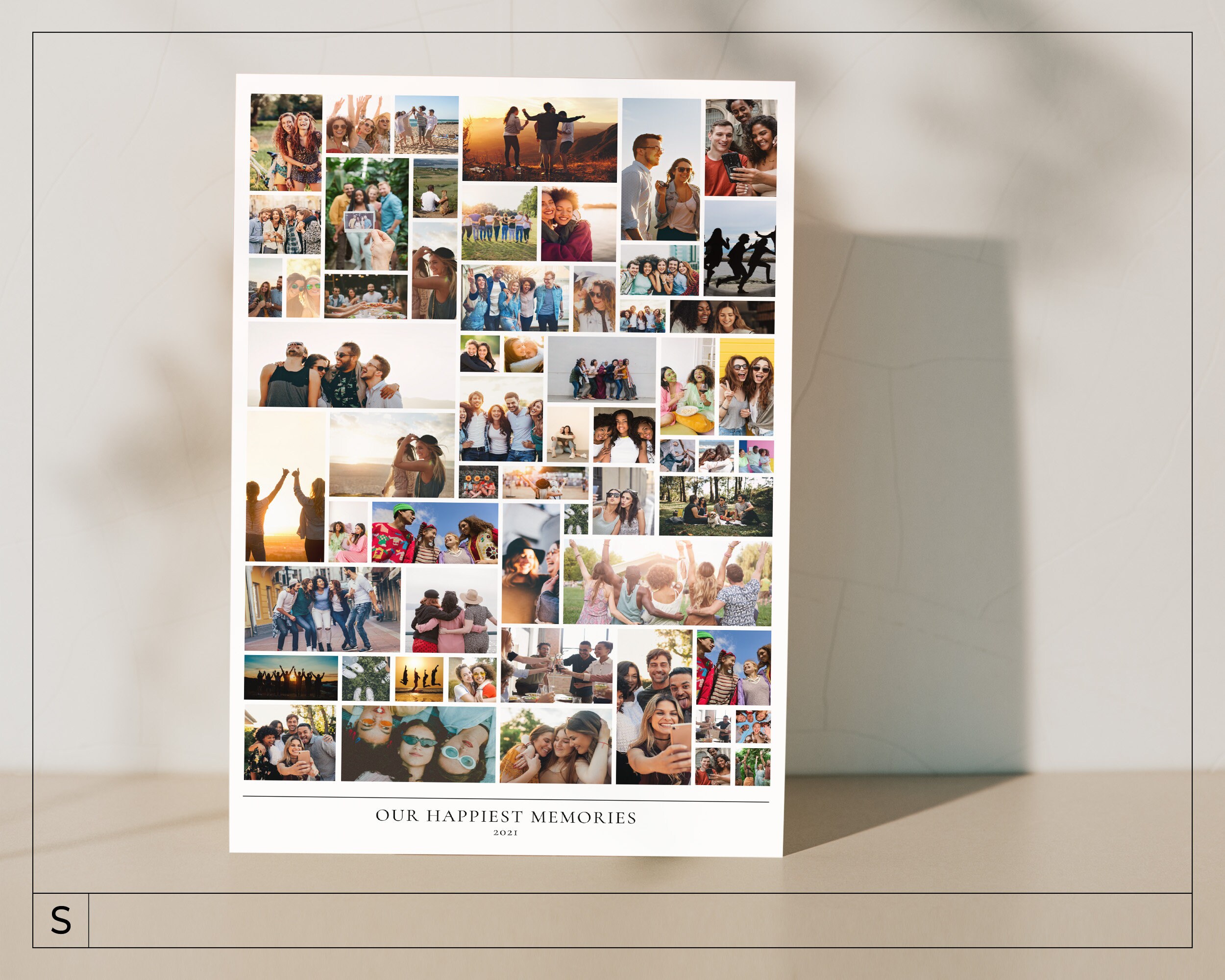 Large Photo Collage Template / Editable Photo Grid / - Etsy