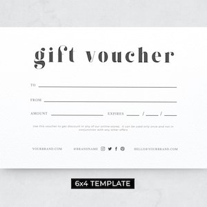 Modern Gift Card Template / Editable Gift Voucher Template / Printable ...