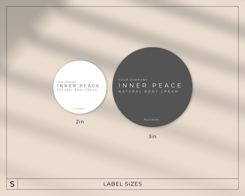 Minimalist Wrap Around Cosmetic Label Template / Editable Wrap Around ...