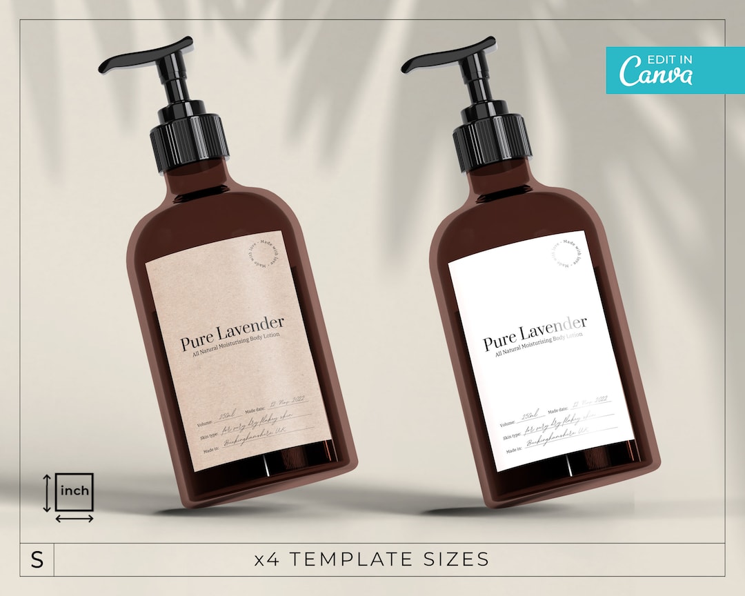 Rustic Bottle Label Template / Modern Hand Lotion Label Template ...