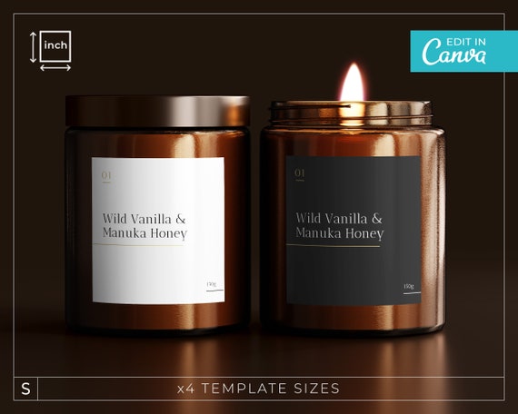 Elegant Candle Label Template / Editable Candle Labels / - Etsy