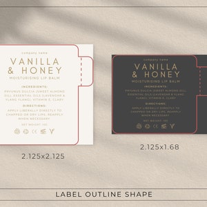 Minimalist Gold Lip Balm Label Template / Cosmetic Label Template ...