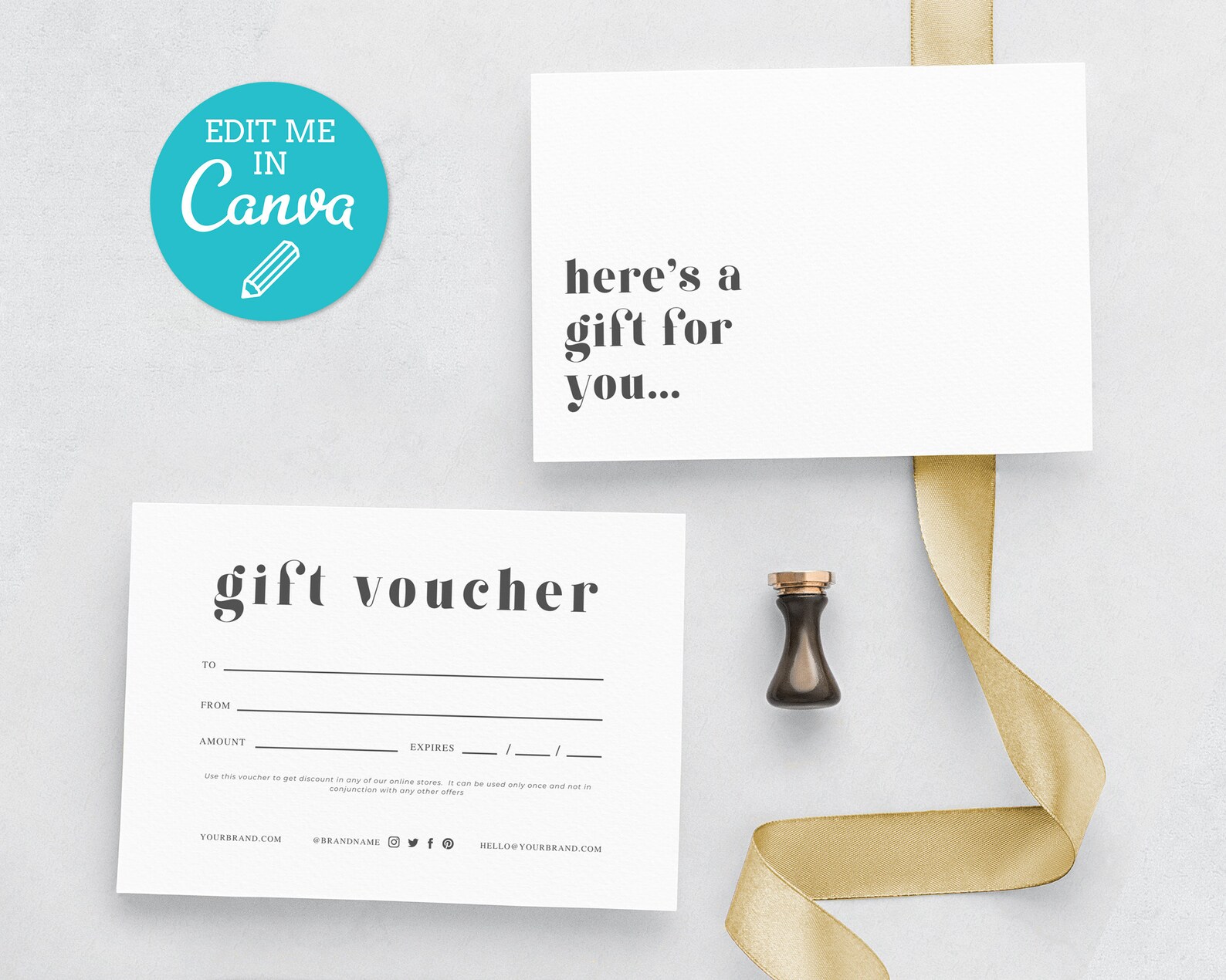 Modern Gift Card Template / Editable Gift Voucher Template / Printable ...