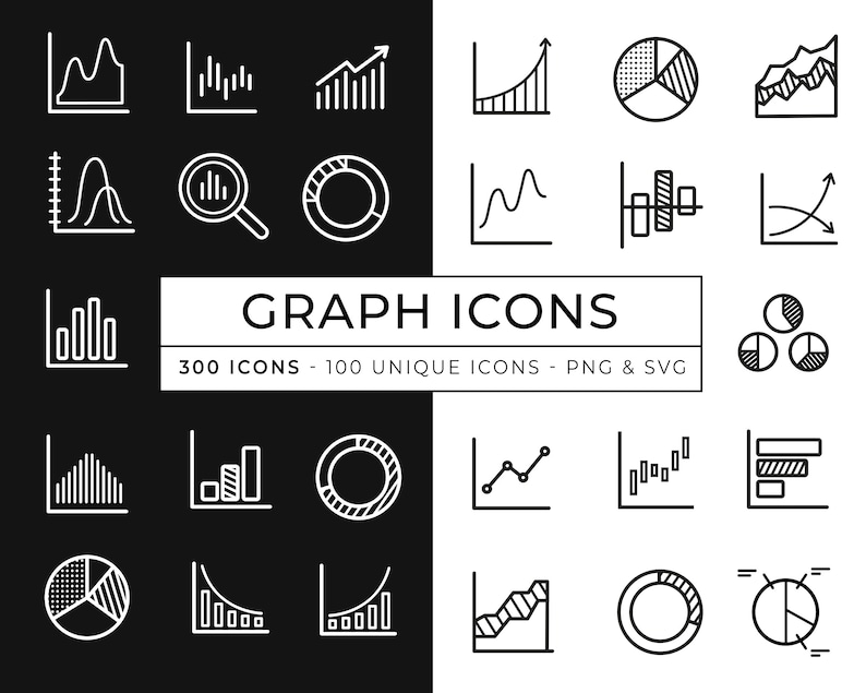 Graph Icon Pack / 300 Infographic Icons / Graphs & Data Icons / Graphs ...