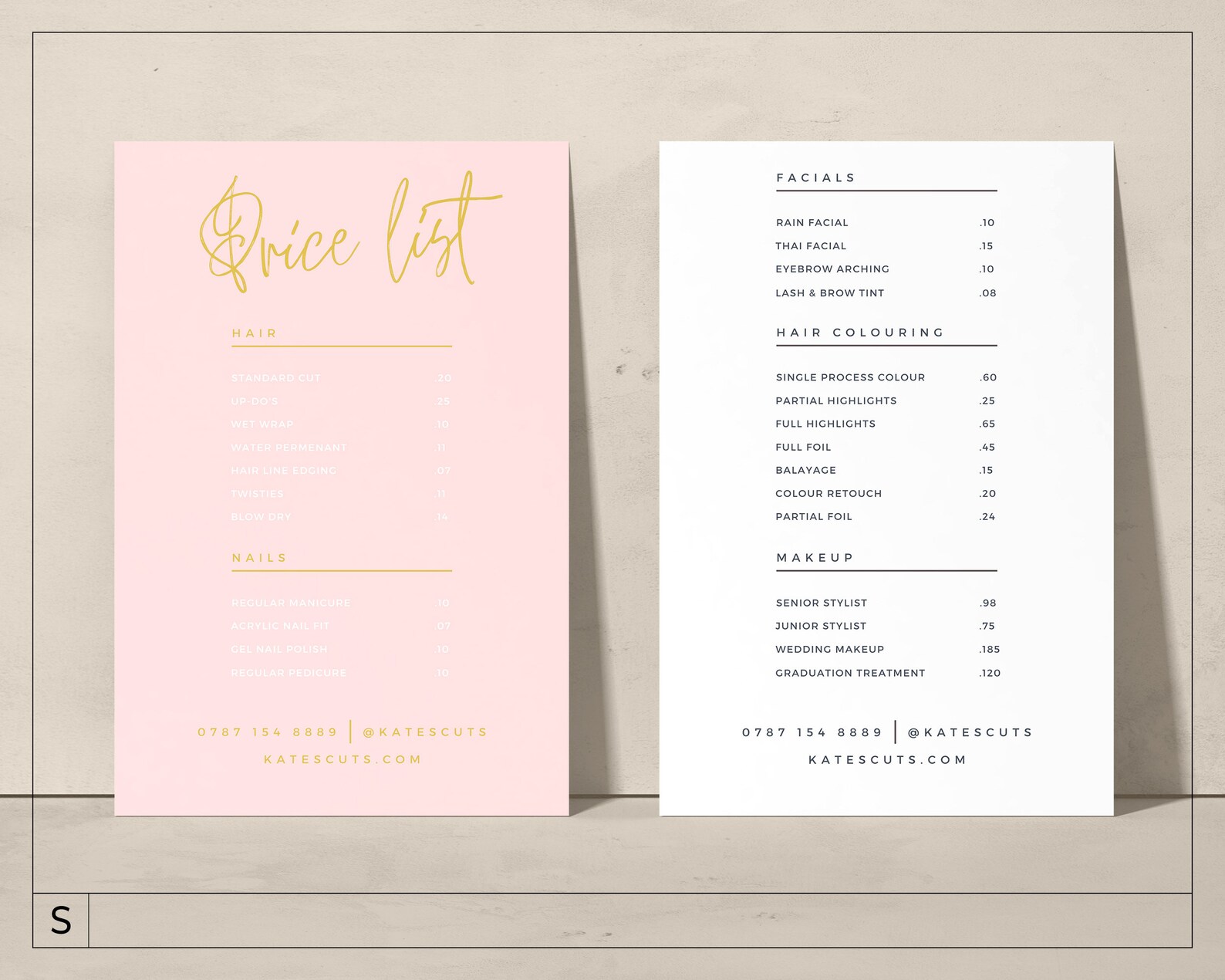 Minimalist Editable Price List Template / Modern Price List Template ...