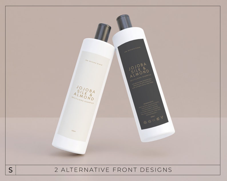 Shampoo Bottle Label Template / Modern Pump Bottle Labels / Cosmetic ...
