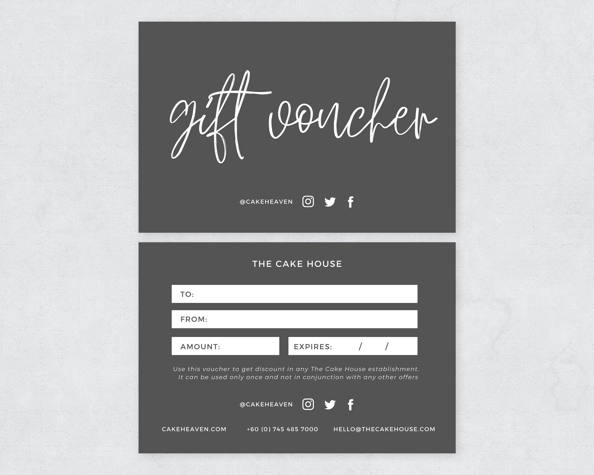 Gift Voucher Template / Editable Gift Certificate Template / | Etsy