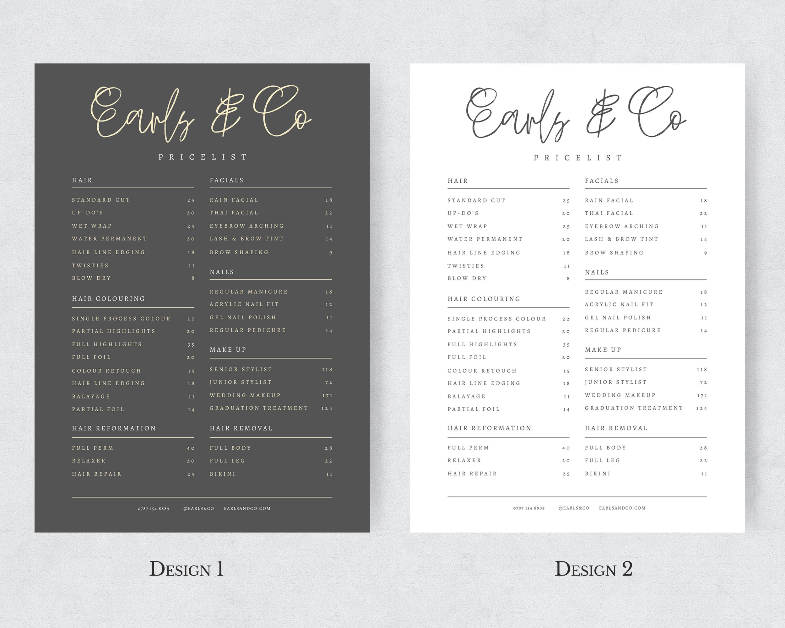 Editable Price List Template / Modern Price List / Printable | Etsy