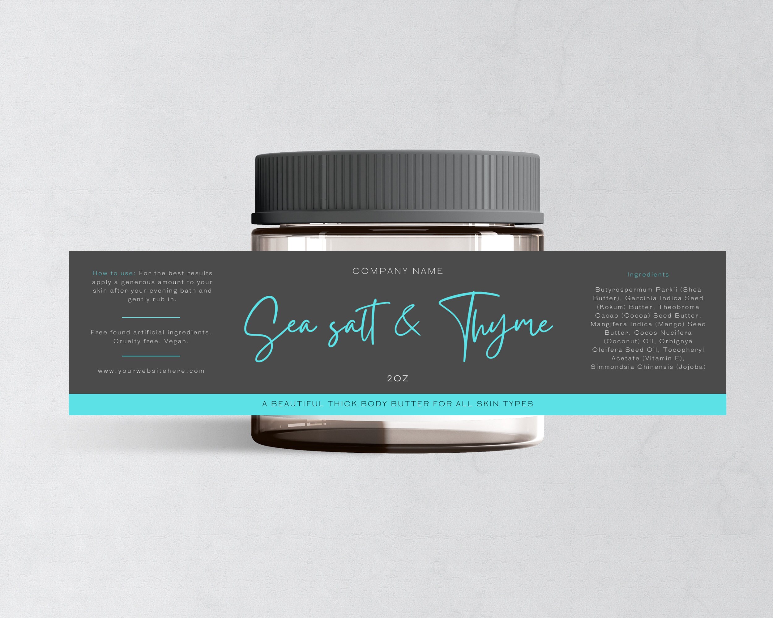 Black Beauty Product Label Template / Editable Wrap Around Label ...